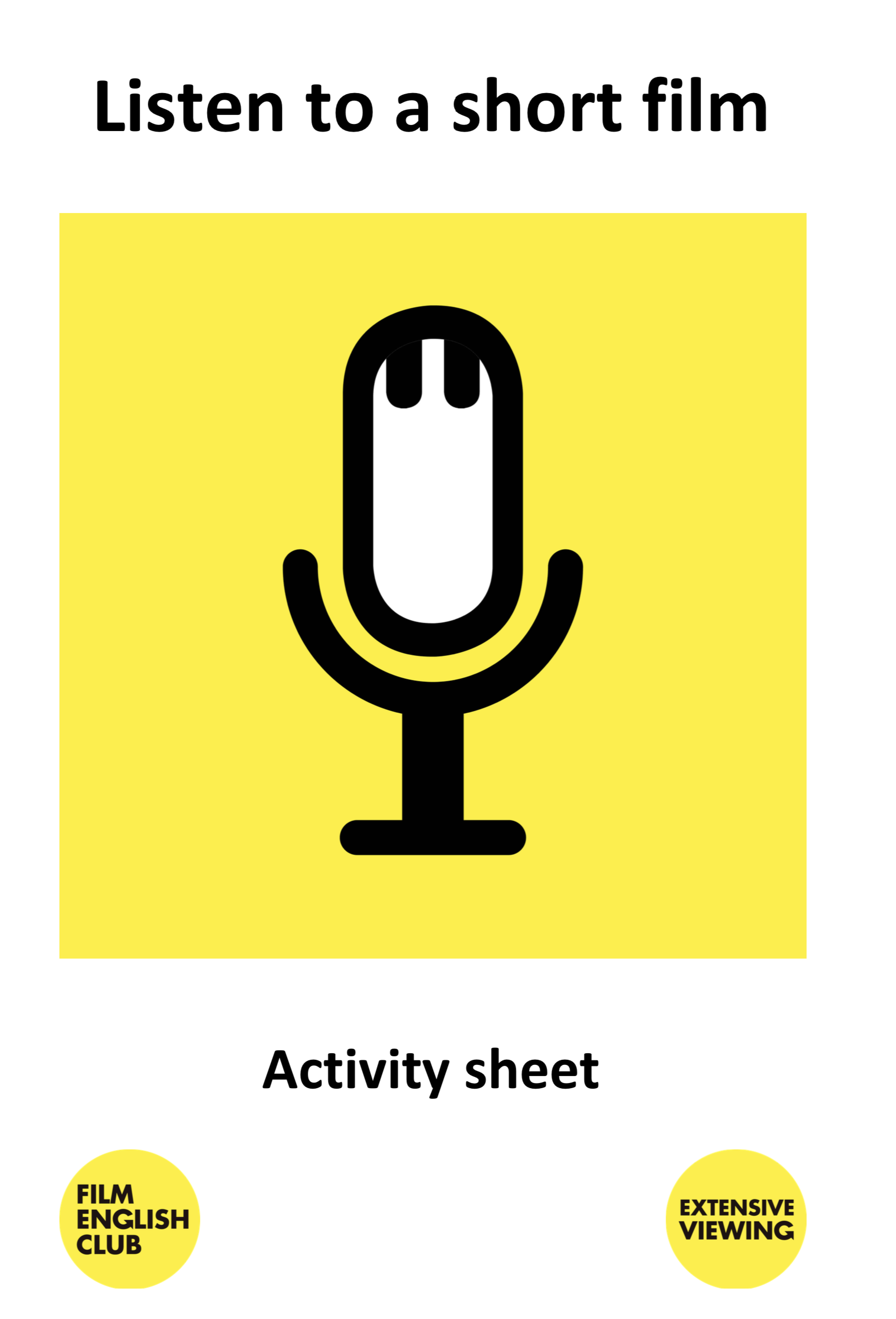 Listen to a short film activity sheet – Film English